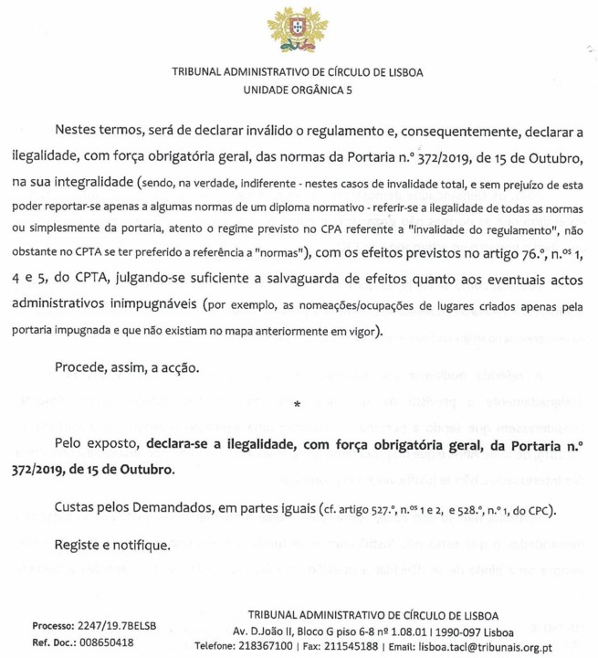 Mais uma decisão de um tribunal a sério que julga ilegal uma decisão do ...